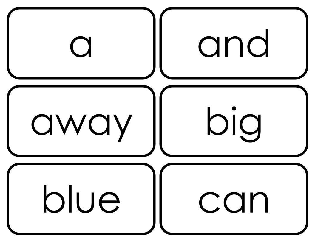Printable Dolch Pre-kindergarten Sight Words Flashcards 40 Cards, Child ...