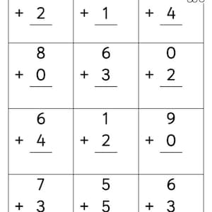 Addition to 10 Worksheets: Single Digit Math (PDF Download) - Etsy