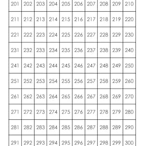 Number Charts 1 - 1000 | Printable Black & White | Homeschool ...