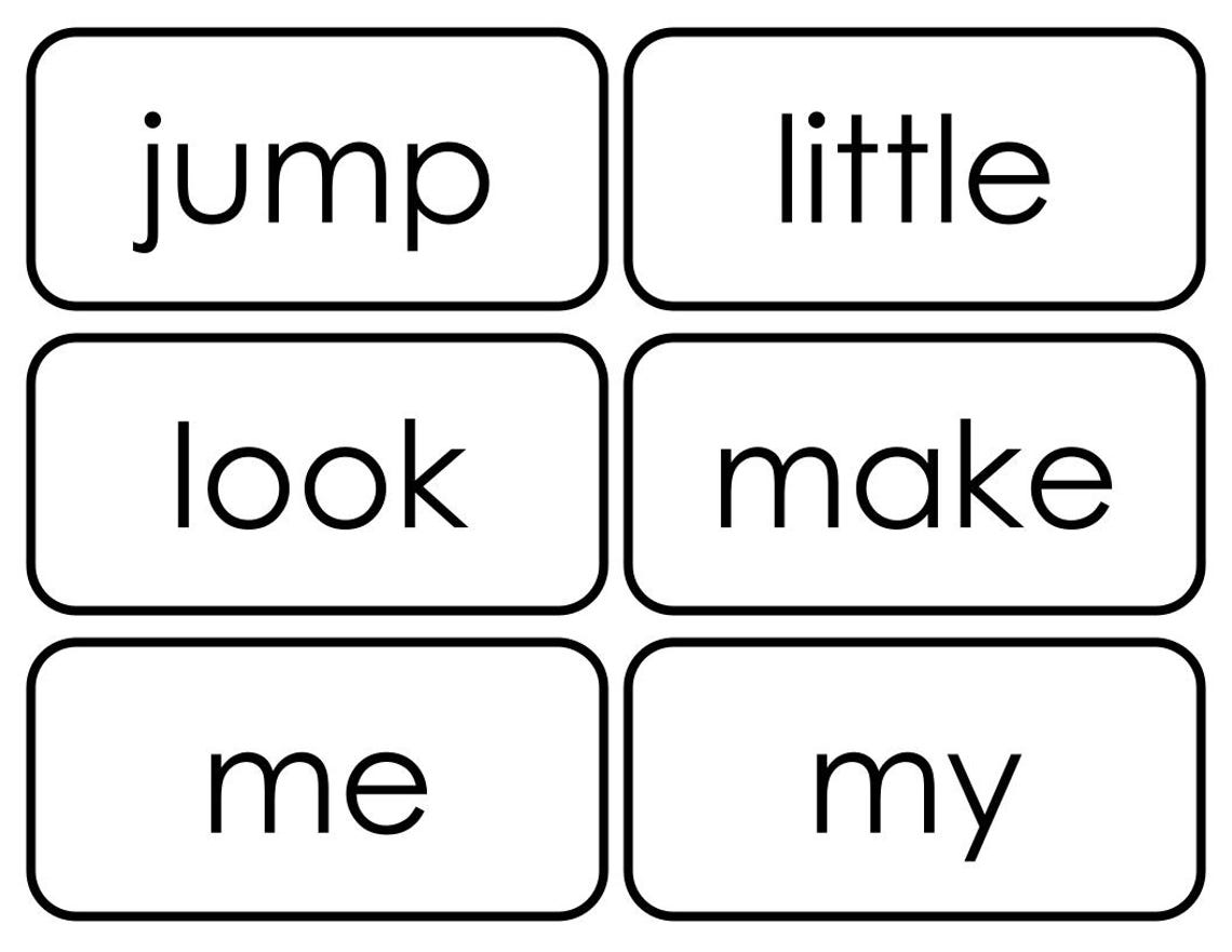 Printable Dolch Pre-kindergarten Sight Words Flashcards 40 Cards, Child ...
