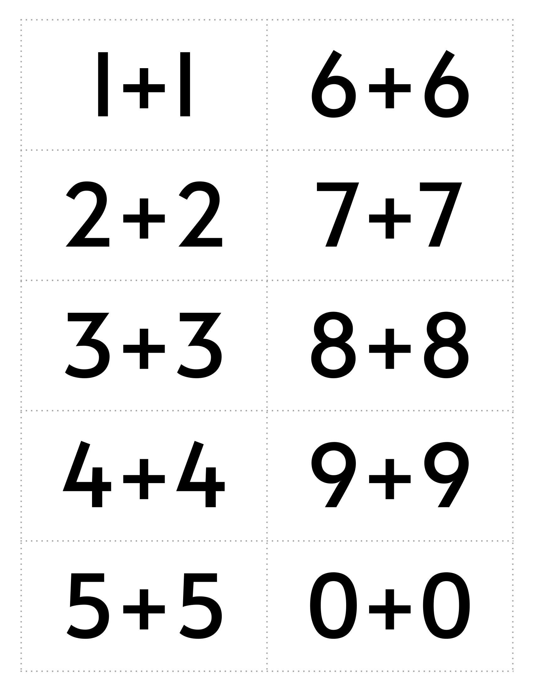 Printable Addition Flash Cards: Math Facts 0-9 (PDF) - Etsy