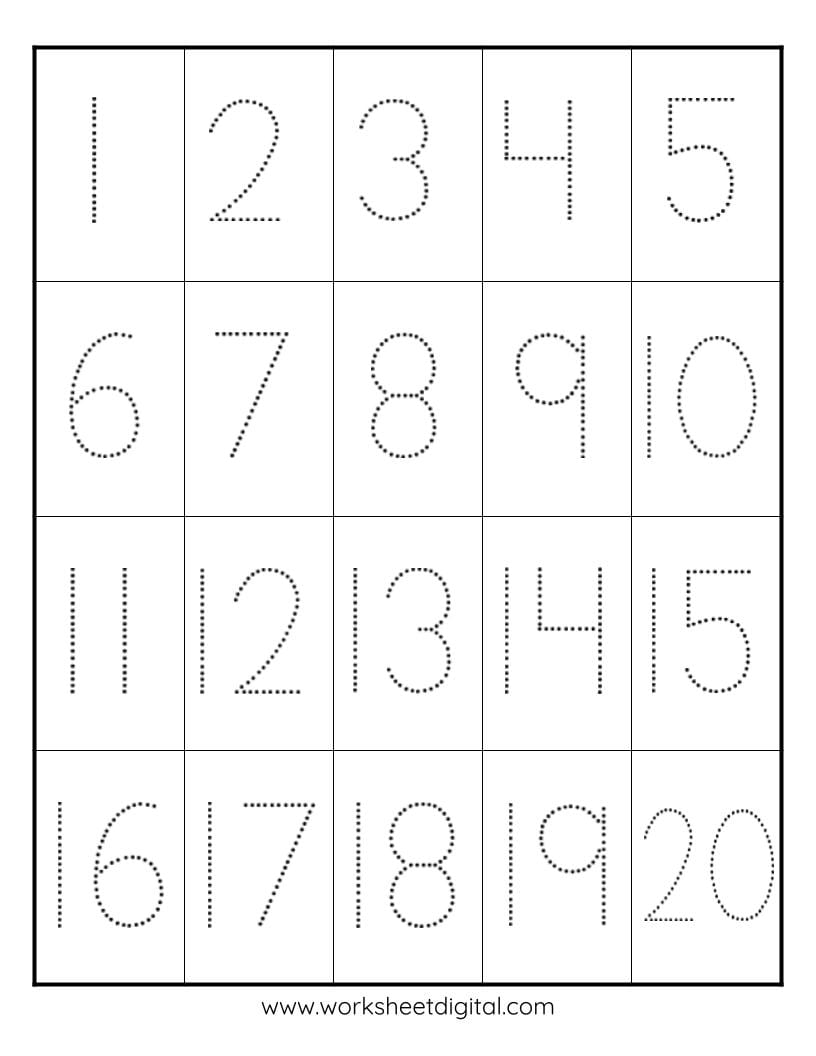 Number Tracing Worksheet: Kindergarten & Preschool Math (PDF Download ...