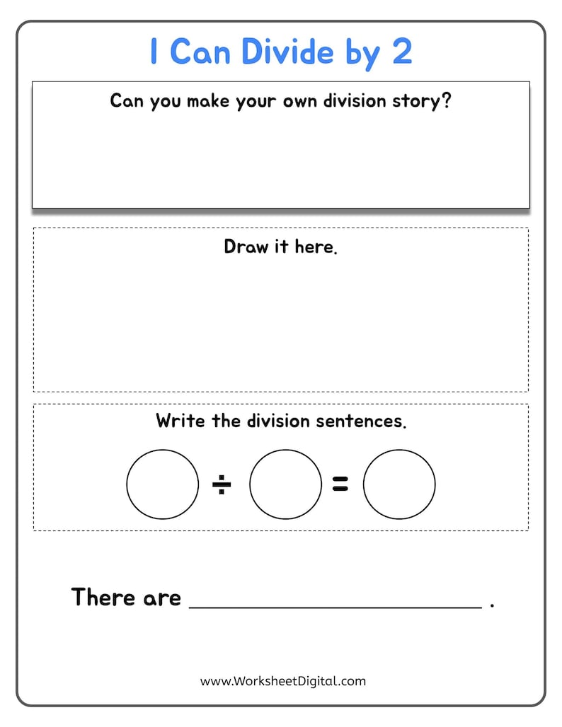 Divide by 2 Worksheet: Math Division Practice (digital Download) - Etsy