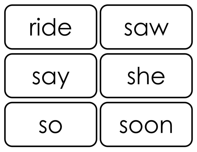 Printable Dolch Kindergarten Sight Words Flashcards 52 Cards, Child ...