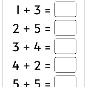 Single Digit Addition Worksheet: Homeschool Math Practice (PDF) - Etsy