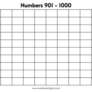 Missing Numbers Chart 1-1000: Homeschool Printable (digital Download ...