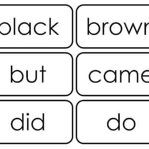 Printable Dolch Kindergarten Sight Words Flashcards 52 Cards, Child ...