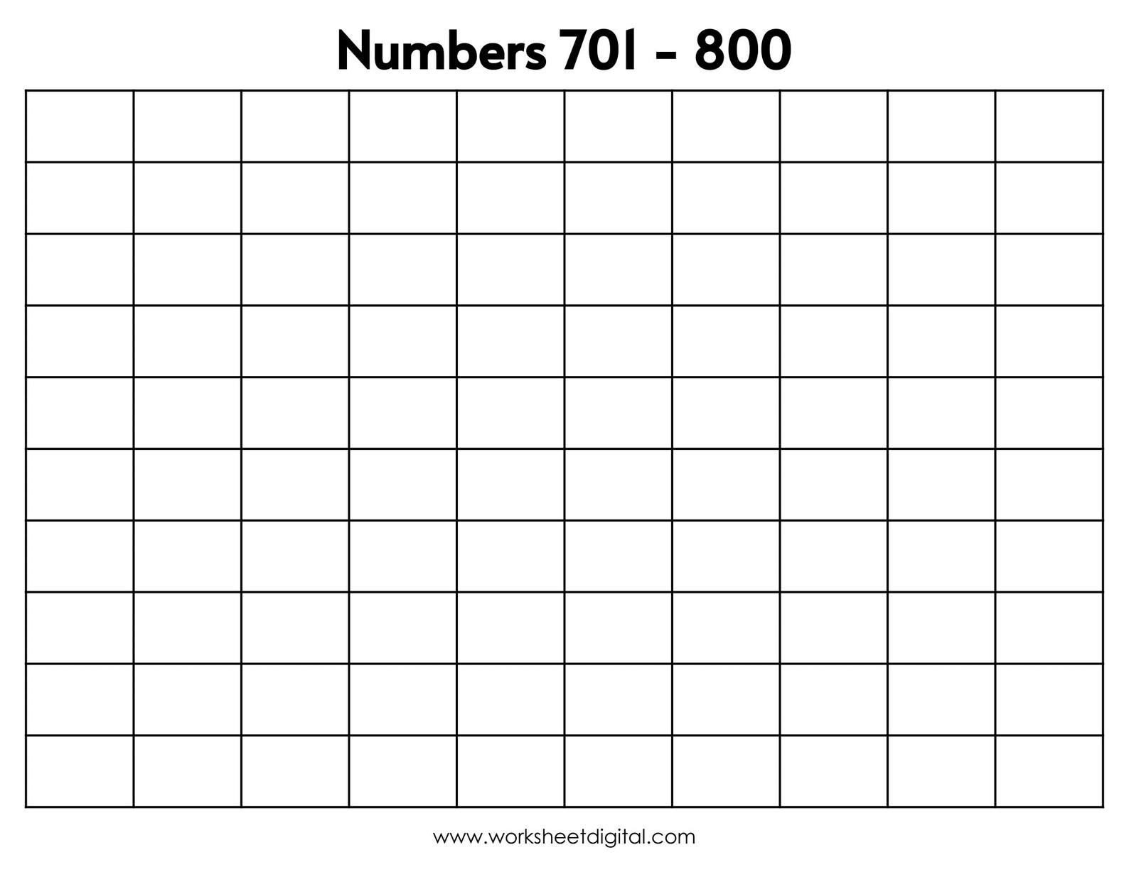 Missing Numbers Chart 1-1000: Homeschool Printable (digital Download ...