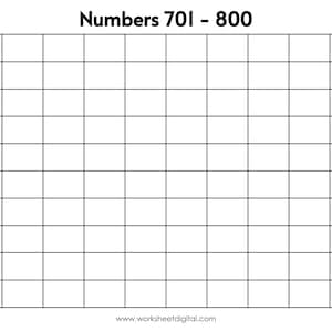 Number Charts 1 - 1000, Missing Numbers 1 - 1000, Printable Black ...