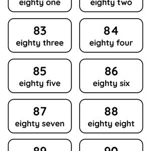 Numbers 1 - 100, Number Words Flash Cards, Printable Worksheet ...