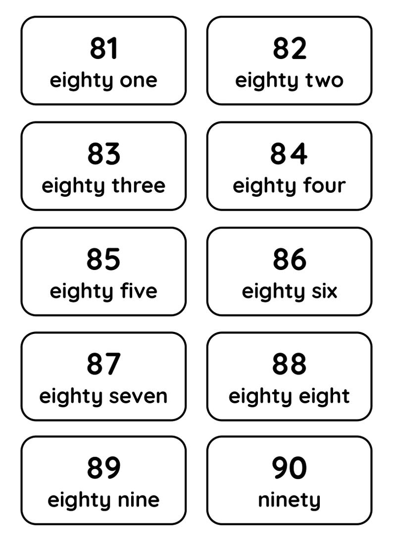 Numbers 1 - 100, Number Words Flash Cards, Printable Worksheet ...