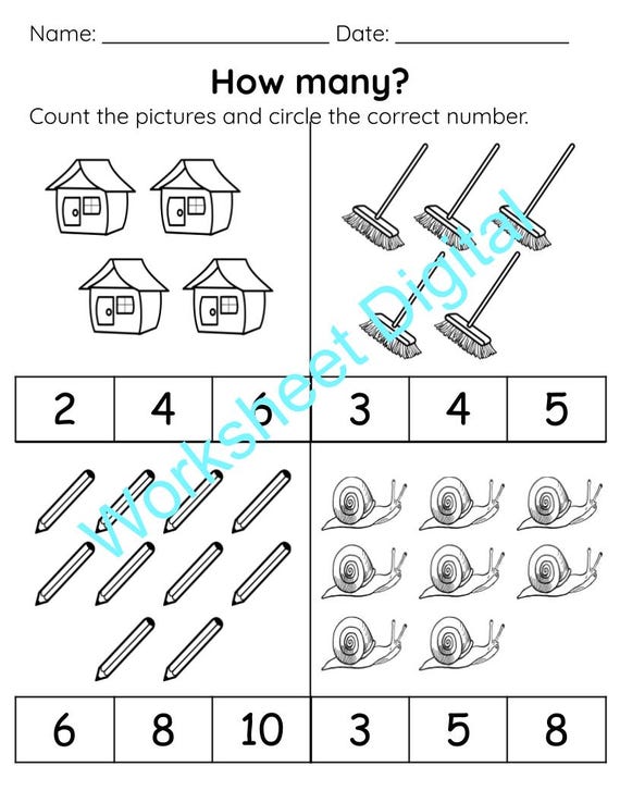 Hoja De Trabajo Para Volver A Contar Primer Grado