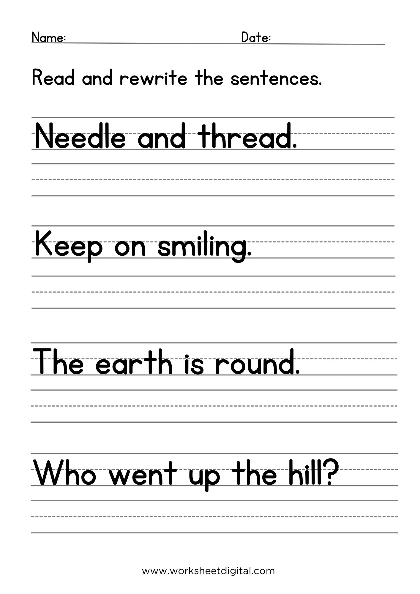 Sentence Writing Practice Worksheets: 1st-3rd Grade ELA (PDF Pattern ...