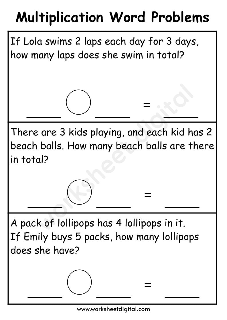 1st-2nd Grade Math Word Problems Worksheet (PDF) - Etsy