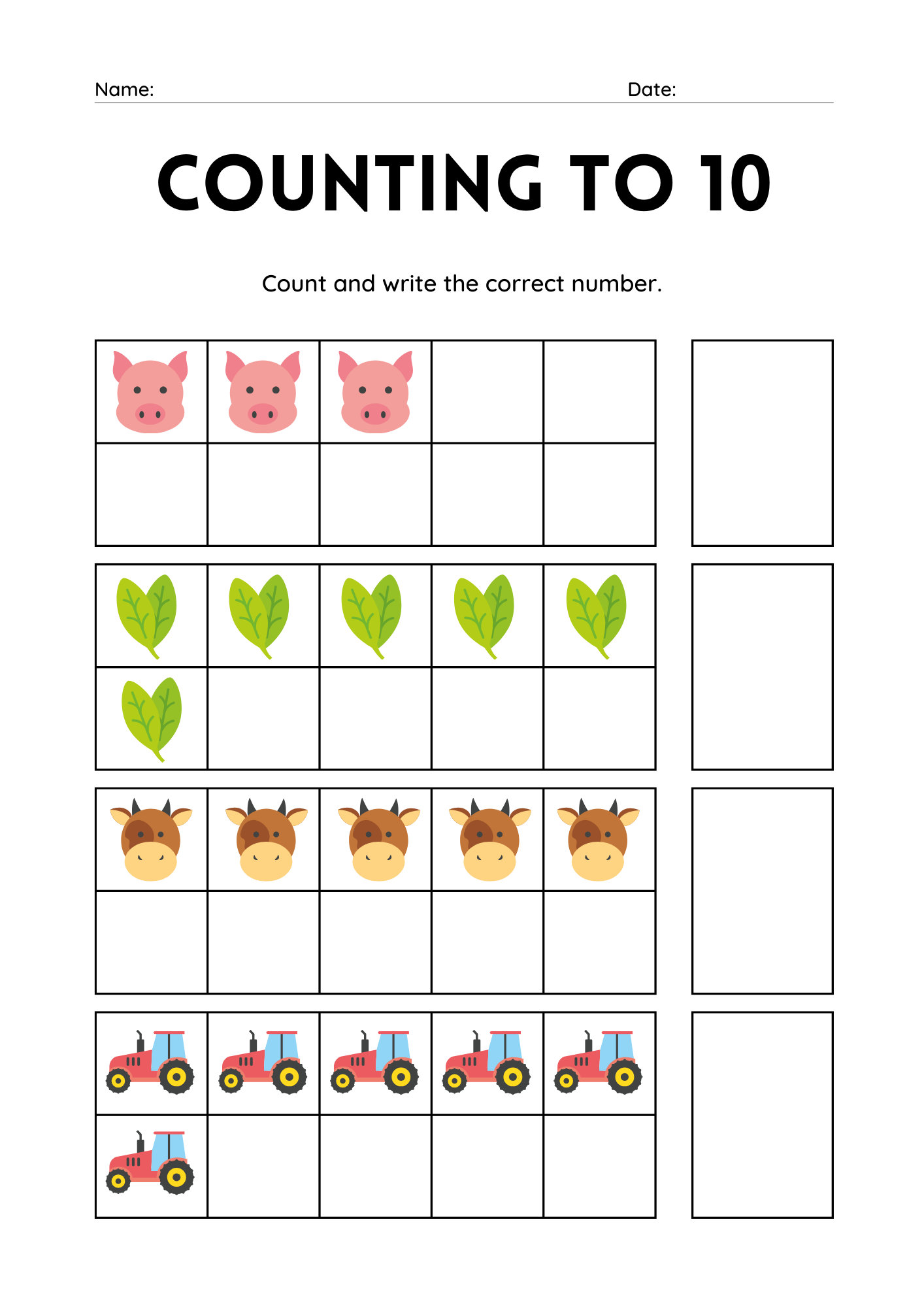 Counting to 10 Worksheet: Back to School, Count and Color (PDF Download ...