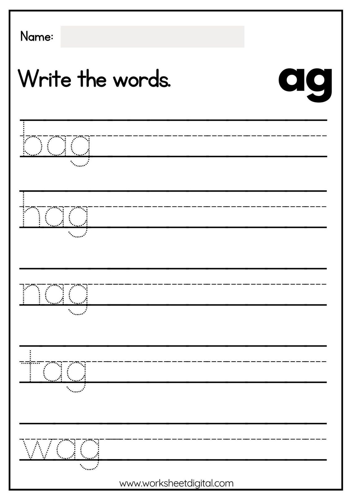 CVC Words Short A, Writing Practice Worksheets, Printable Writing ...