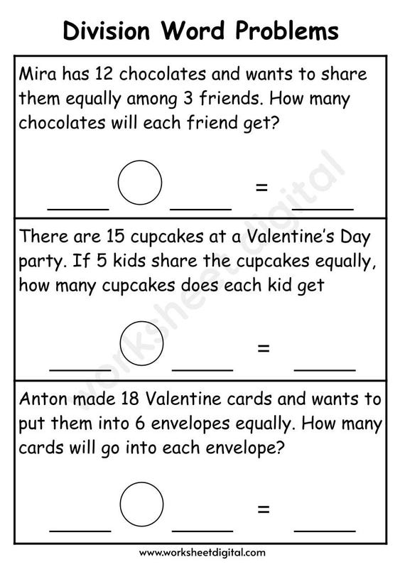 Hojas De Trabajo Con Problemas De Palabras De Multiplicación Y División