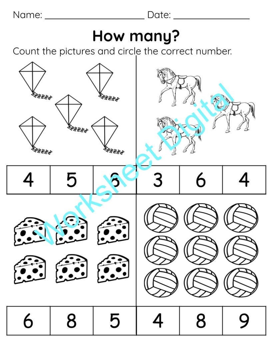 Counting to 10 Back to School, Count and Circle the Number ...