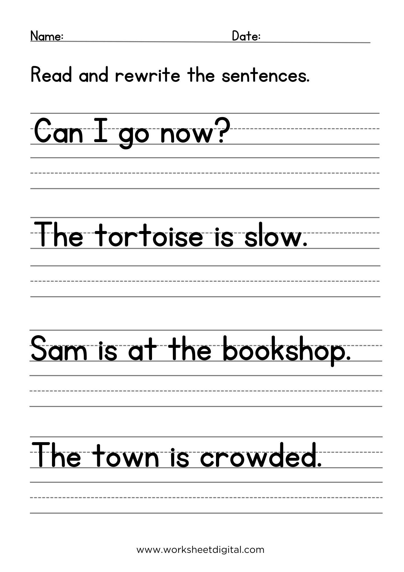 120 Sentence Writing Practice Worksheets, Printable Writing Sentences ...