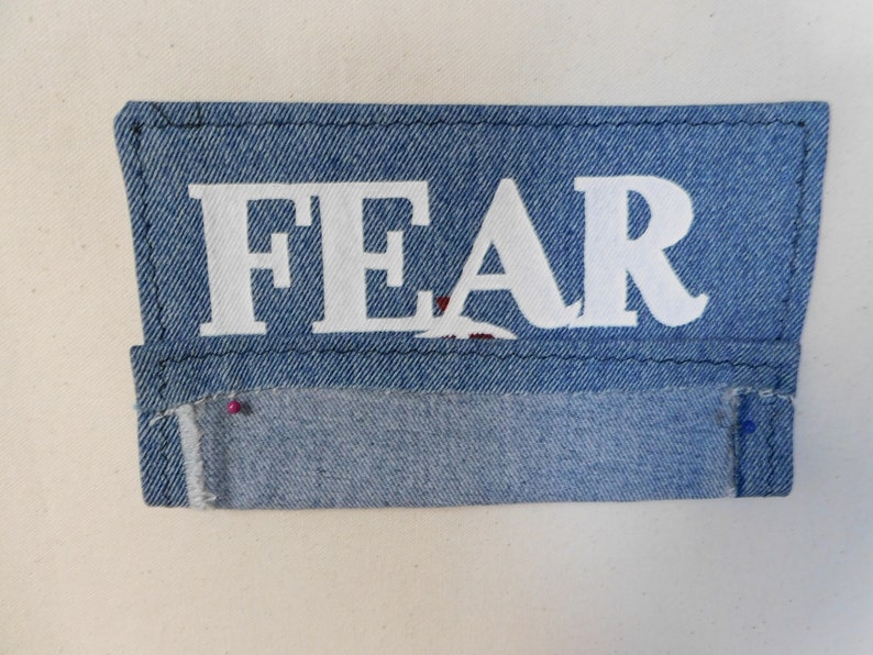 Punk Patch on Old Denim With Skull,hearts, Fearxx and HÄPNA Sweedish ...