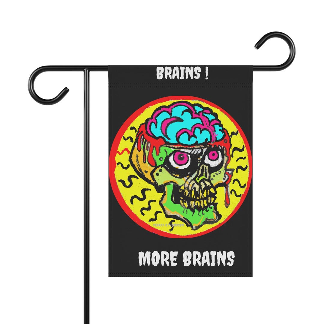 Exploding Zombie Skull Halloween Flag: Bleeding Brains Garden Banner - Etsy