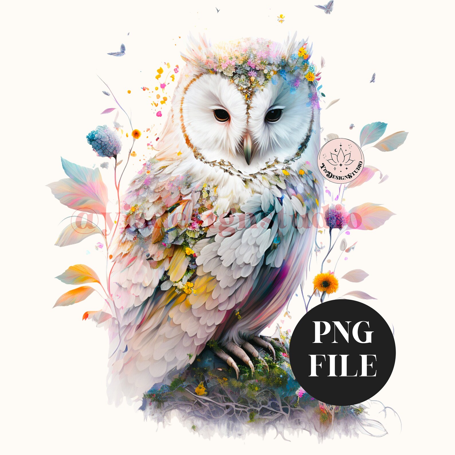 Owl Watercolor Png Owl Clipart Owl Waterslide Owl - Etsy