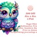 Owl Watercolor Png Teal Owl Clipart Vibrant Owl Owl - Etsy