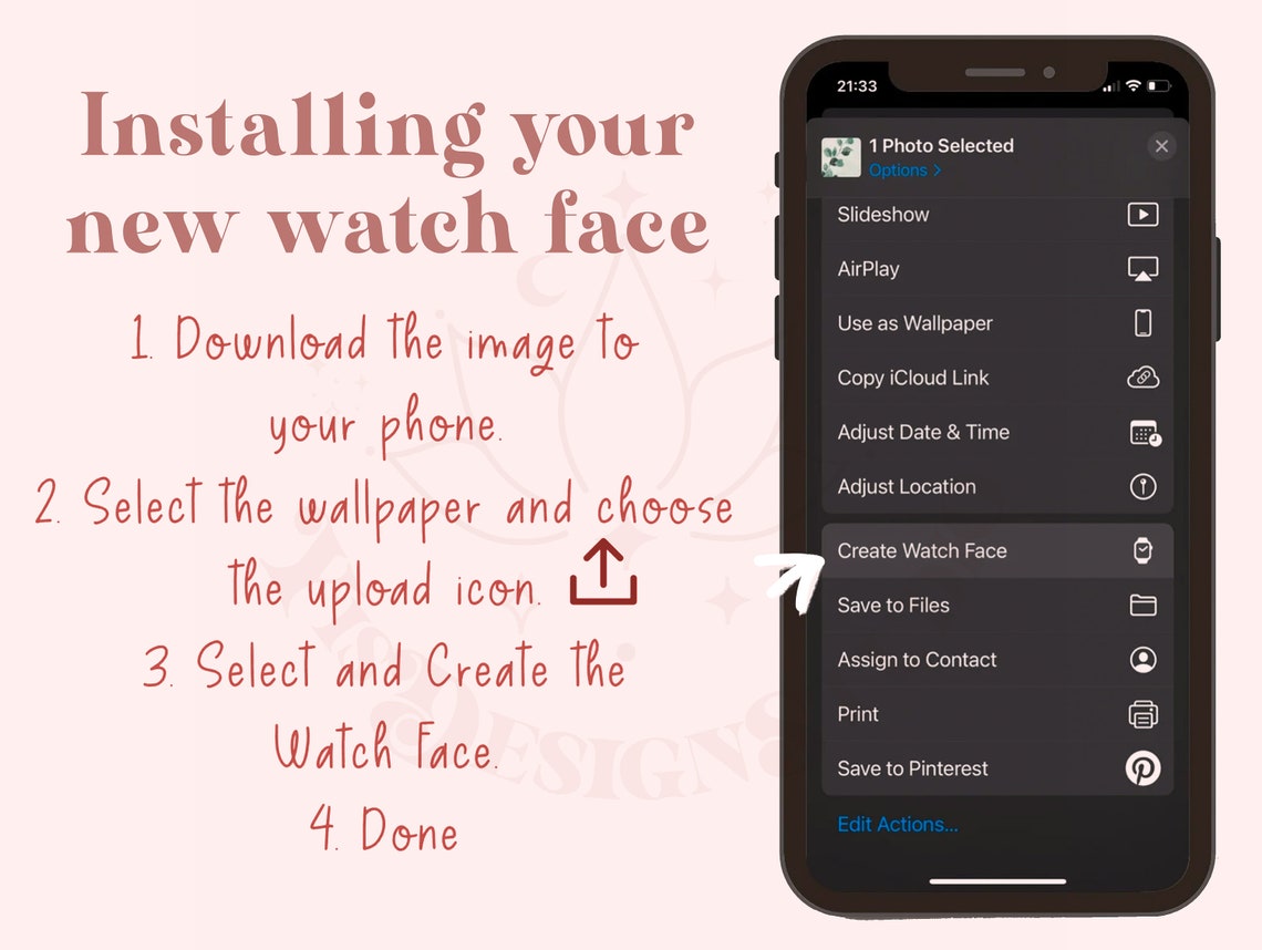 Boho Flowers Watch Wallpaper, Watch Background, Apple Watch Face Design ...