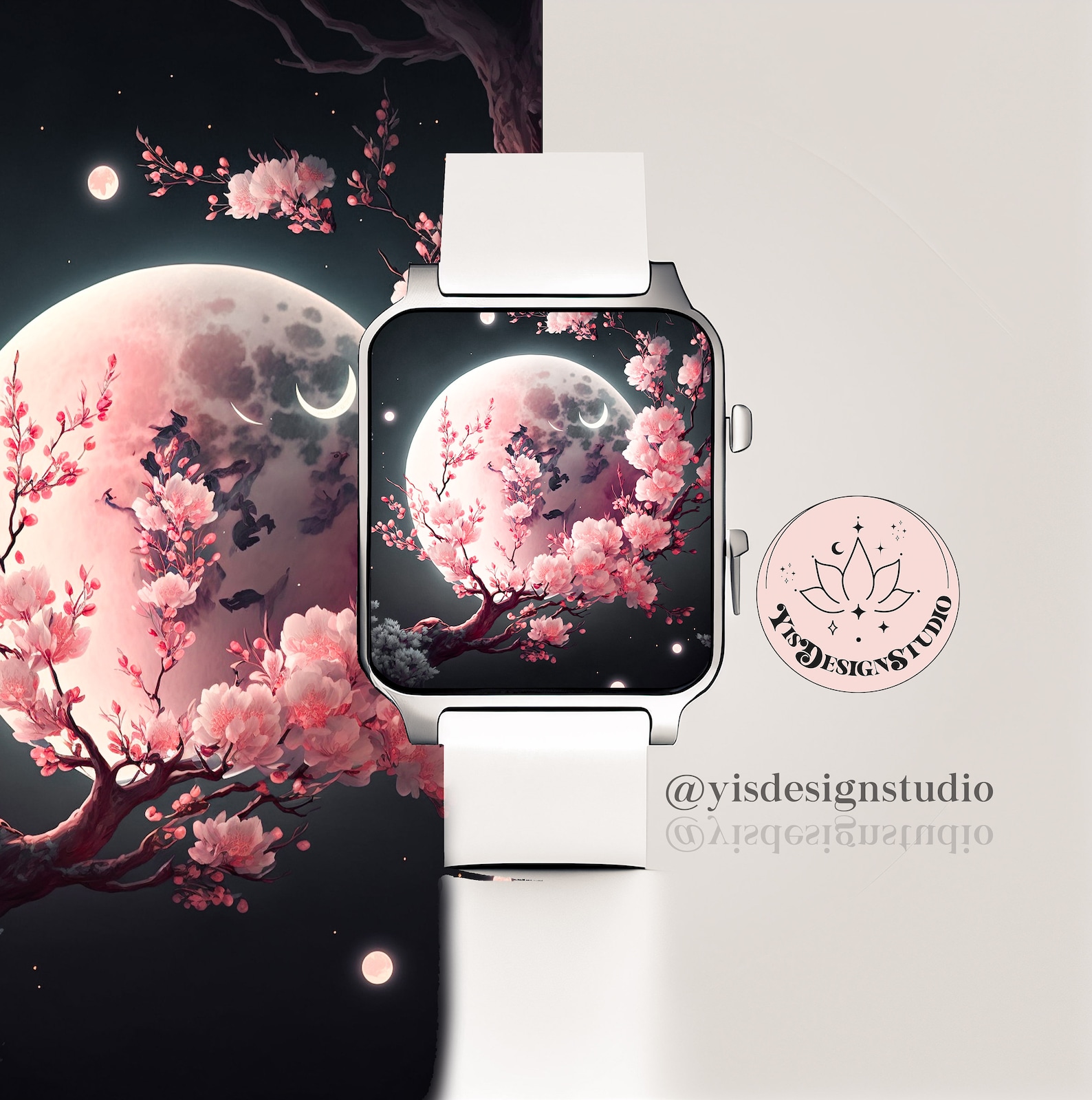Cherry Blossom Apple Watch Wallpaper: Floral Watch Face (digital ...