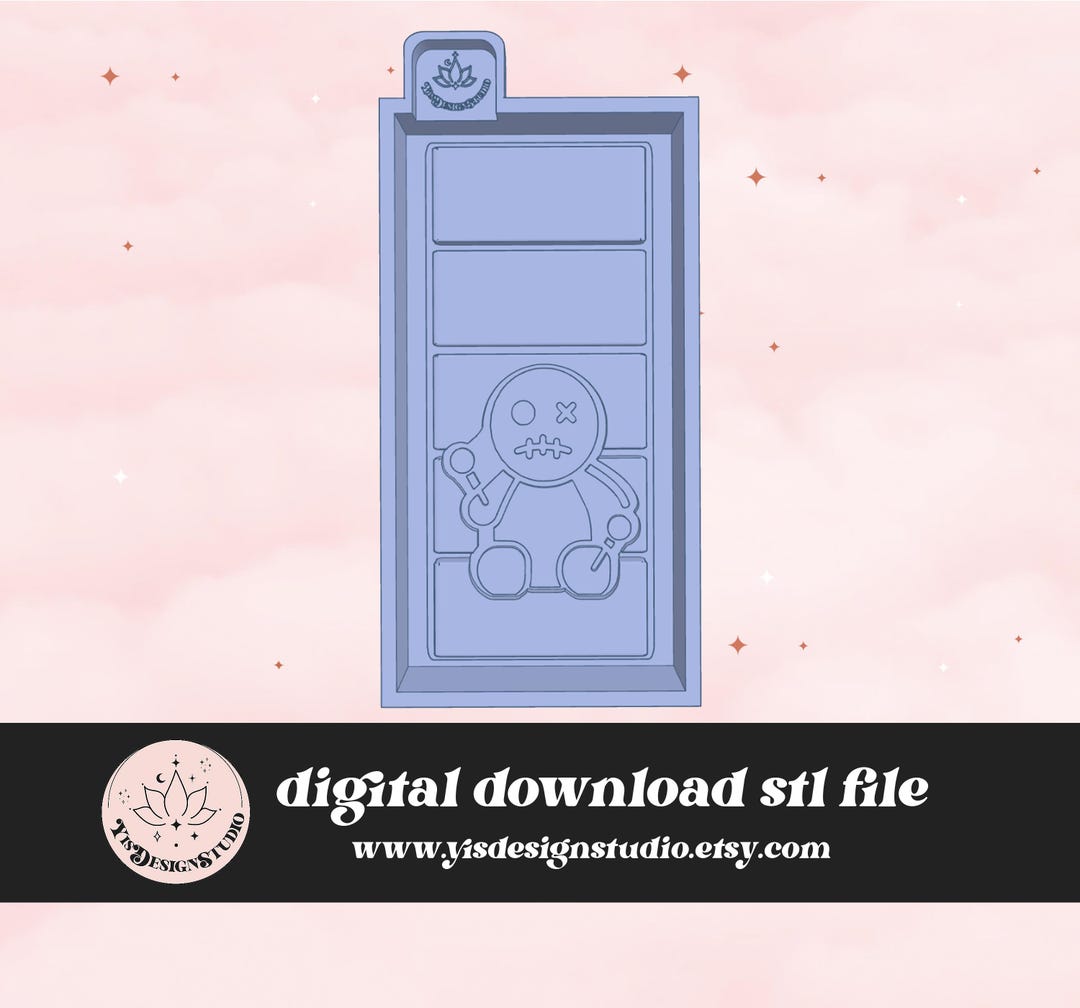 Voodoo Doll Snap Bar Mold STL File – 3D Printable Housing for Soap, Wax ...