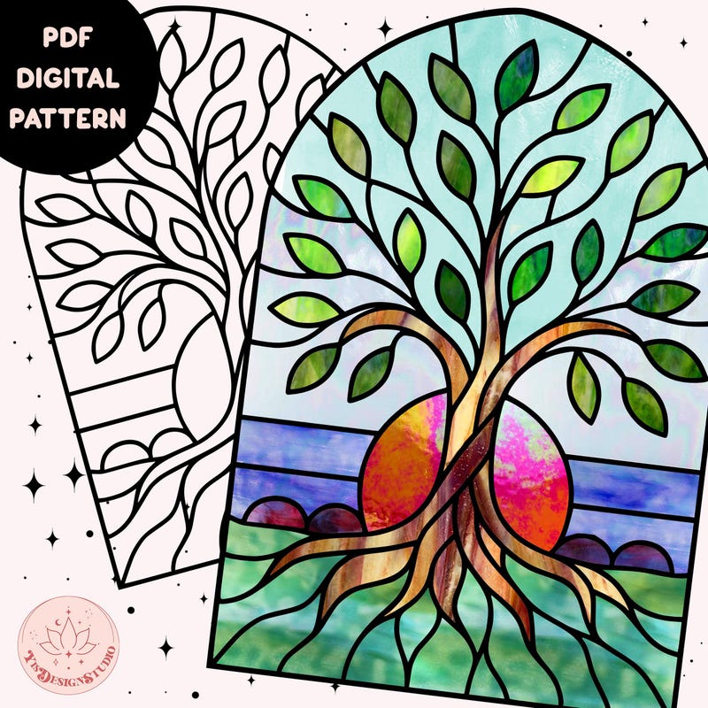 Tree of Life Stained Glass Pattern - Etsy