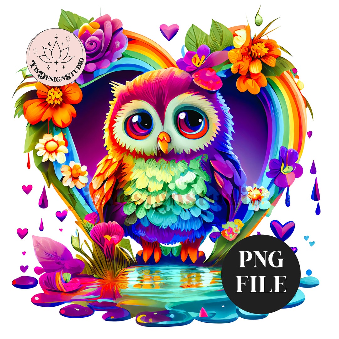 Bunte Eule png, Eule Clipart, Eule Sublimation, Eule Becher, Eule Baby ...