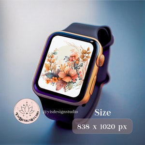 Boho Flowers Watch Wallpaper, Watch Background, Apple Watch Face Design ...