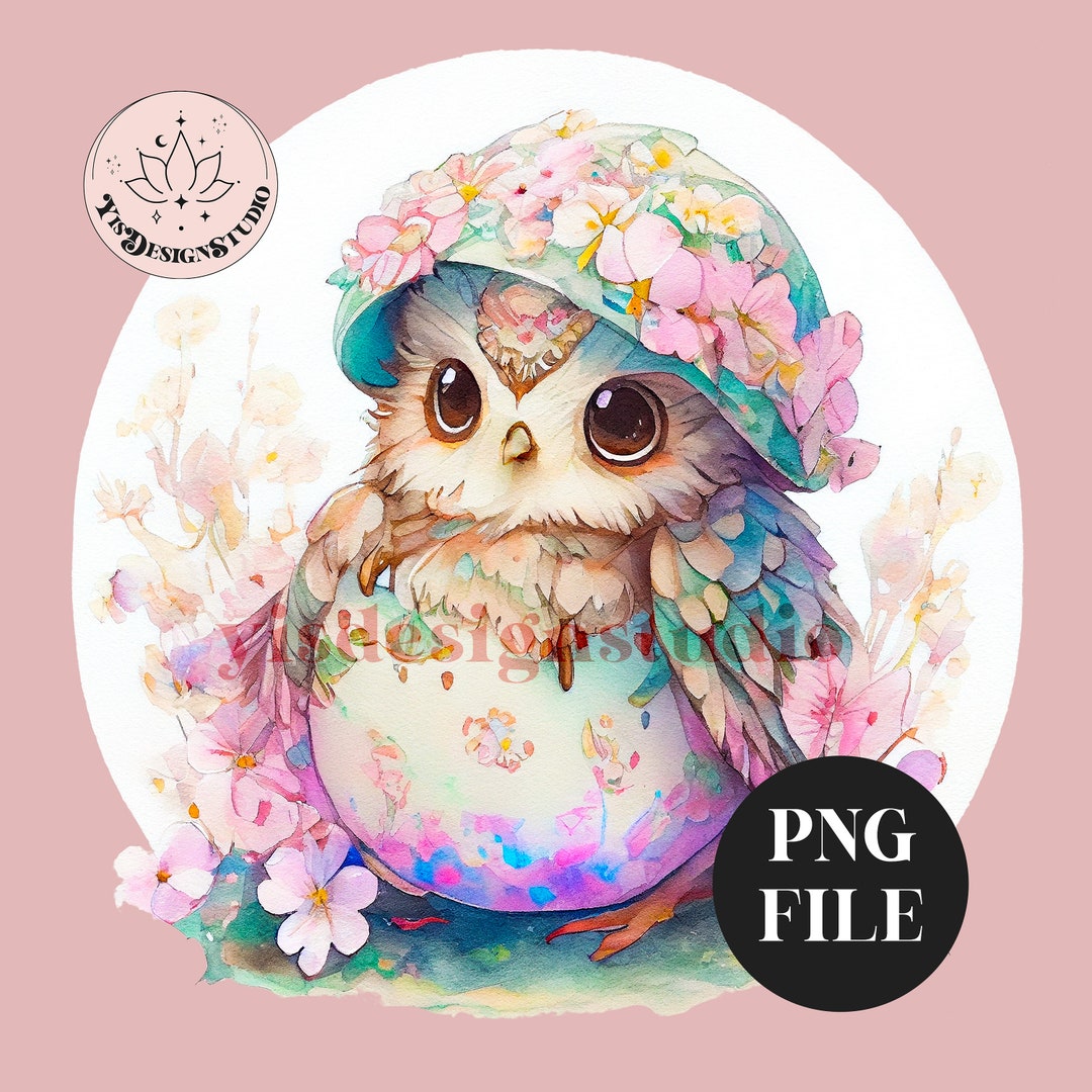 Owl Watercolor Png, Owl Clipart, Owl Waterslide, Spring Owl Sublimation ...