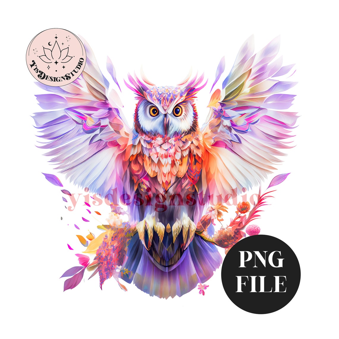 Owl Watercolor Png Owl Clipart Owl Waterslide Owl - Etsy