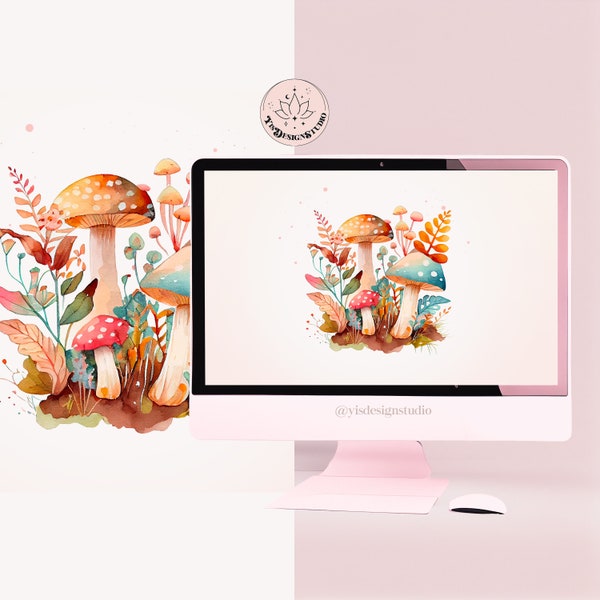 Desktop Wallpaper Mushrooms - Etsy
