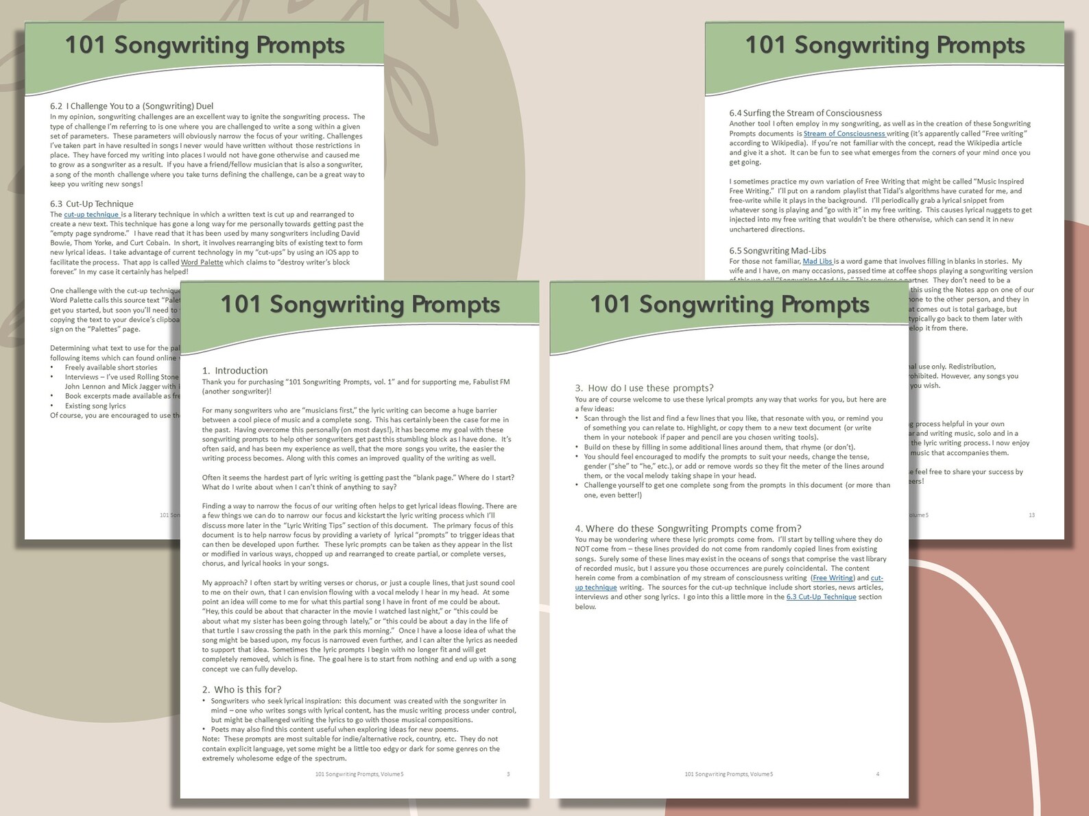 101 Songwriting Tips to Jumpstart Creative Lyric Writing, Vol. 1 - Etsy