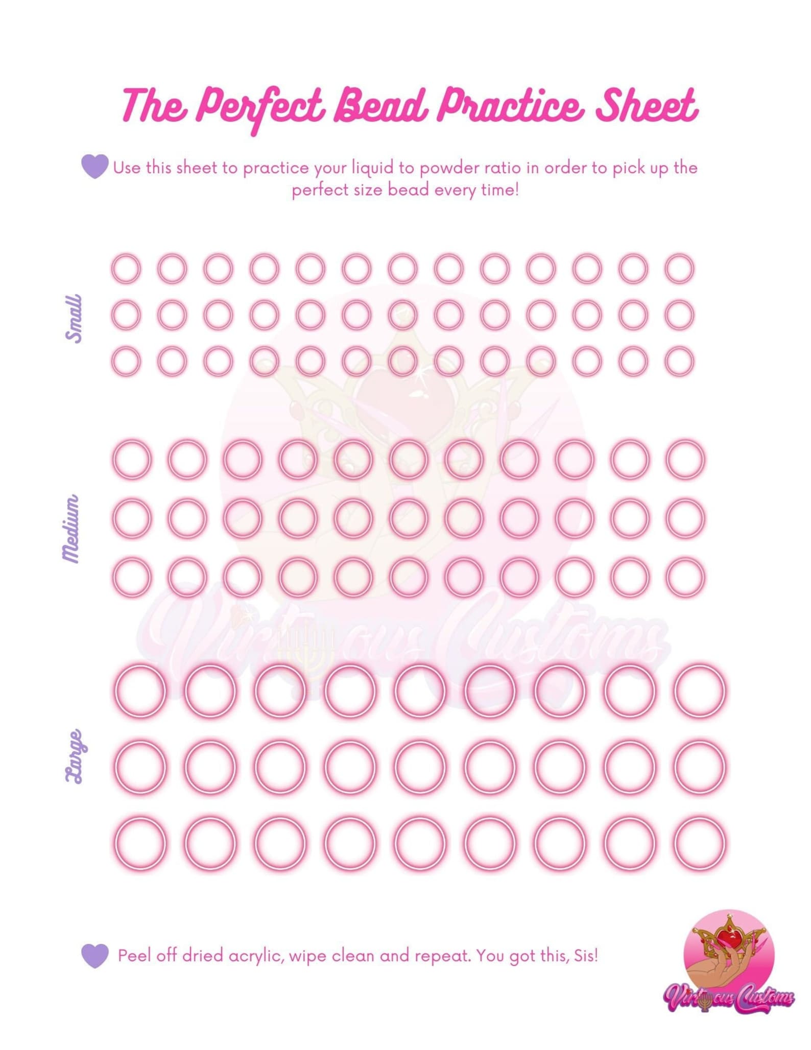 Acrylic Nail Practice Sheet - Etsy