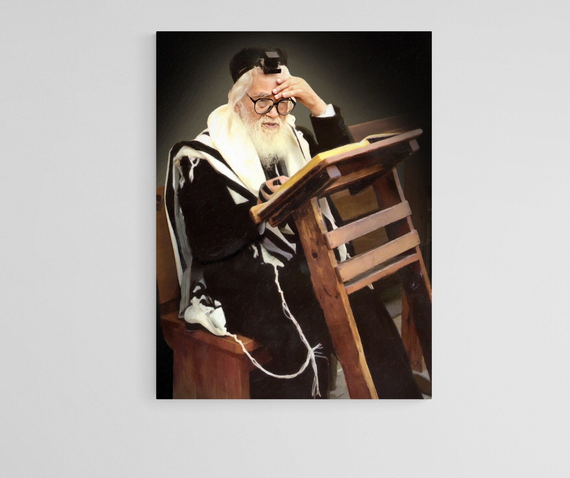 Rav Shach Portrait Canvas Print - Oil Painting Replica Printed on ...