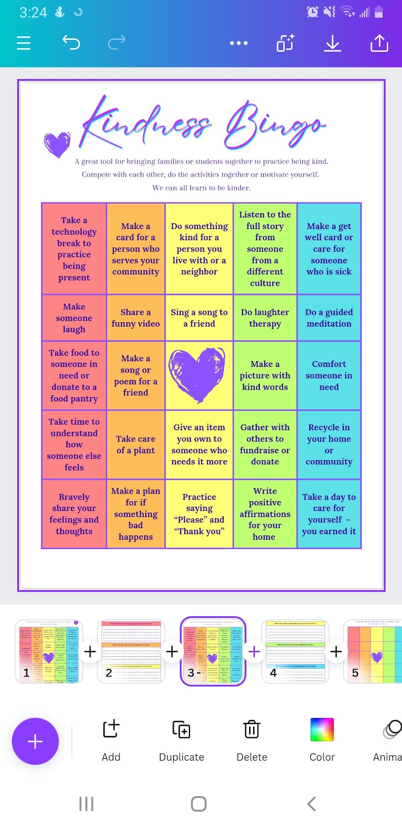 Kindness Bingo Activity Pack, Printable Learning Game (PDF) - Etsy