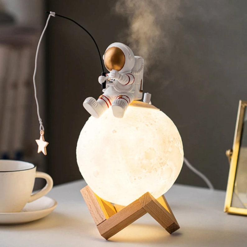 LED Moon Night Light and Humidifier Fog Machine Home Decor LED Lamp ...