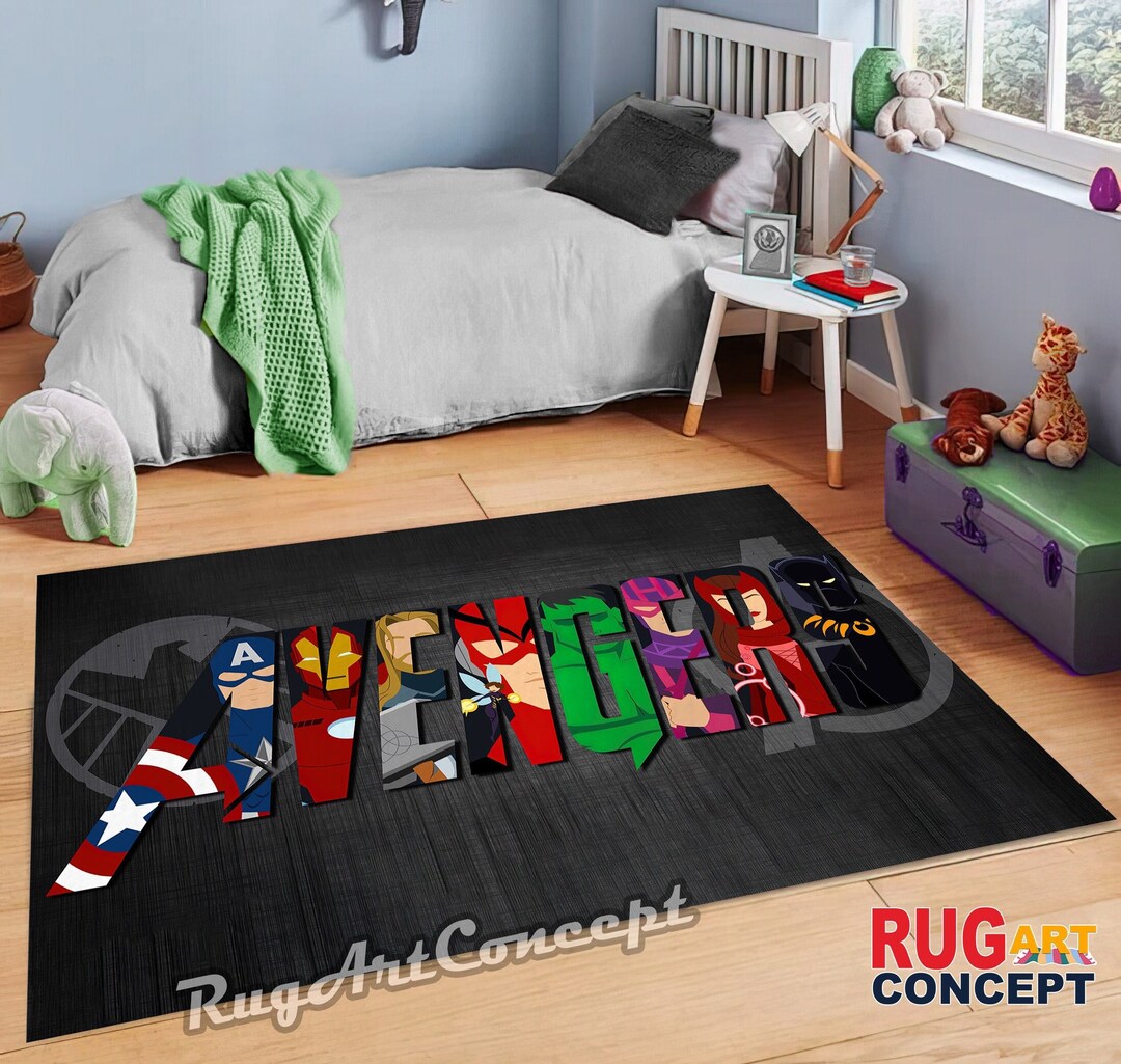 Avengers Marvel Character Carpet Marvel Super Hero Rug - Etsy