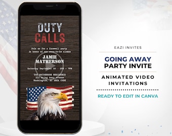 Deployment Send off Going Away Party Video Invitation Template I ...
