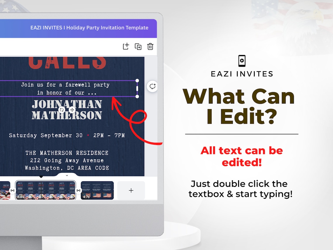 Deployment Send off Going Away Party Video Invitation Template I ...