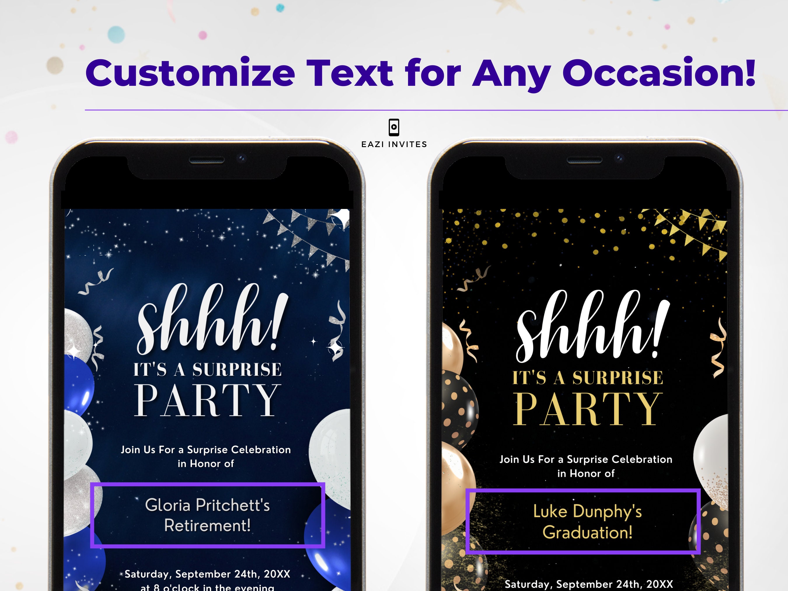 Shhh It's a Surprise Party Invitation Template I Any Occassion Bday ...