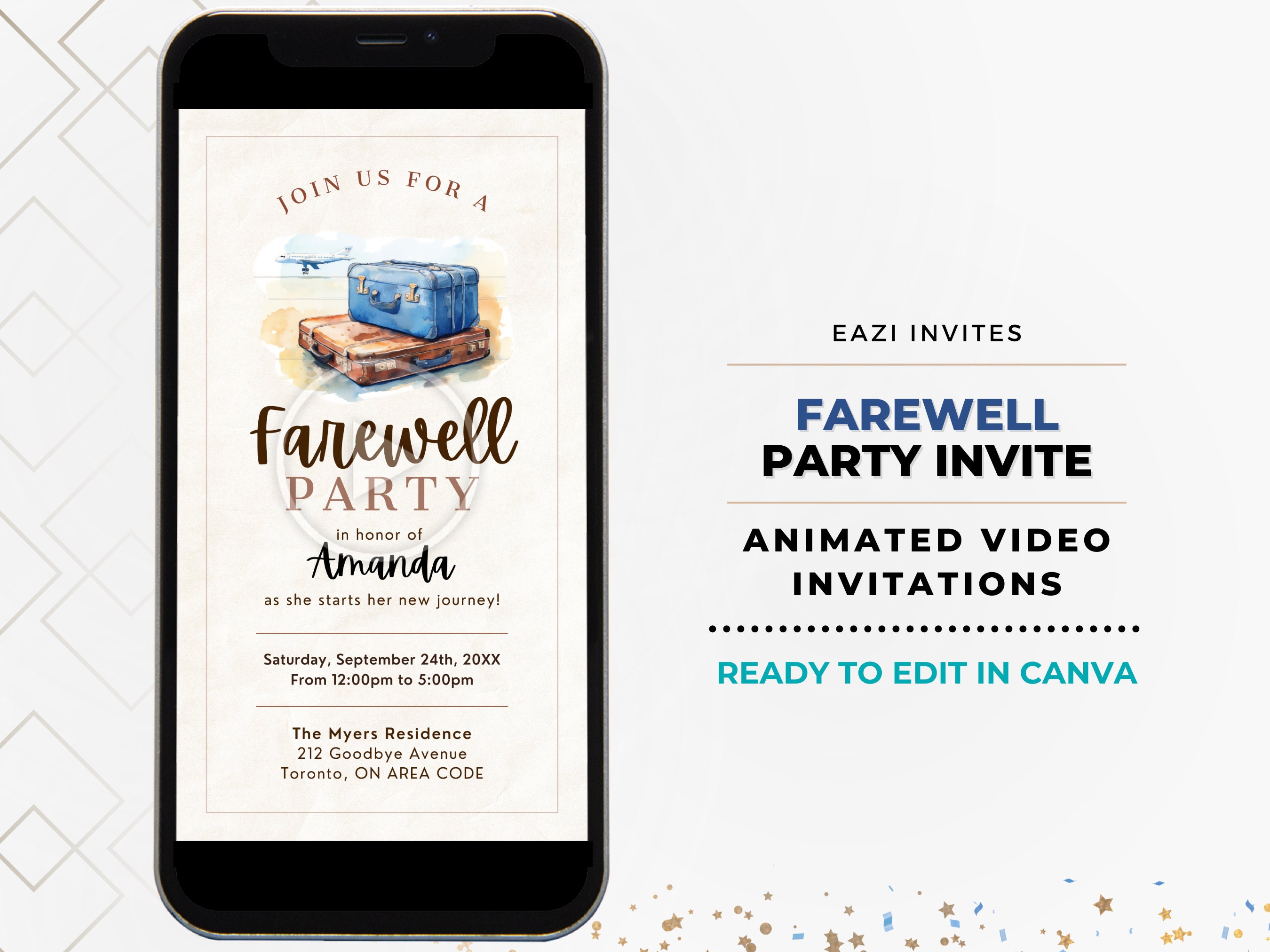 Going Away Moving Farewell Trunk Party Video Invitation Template I ...
