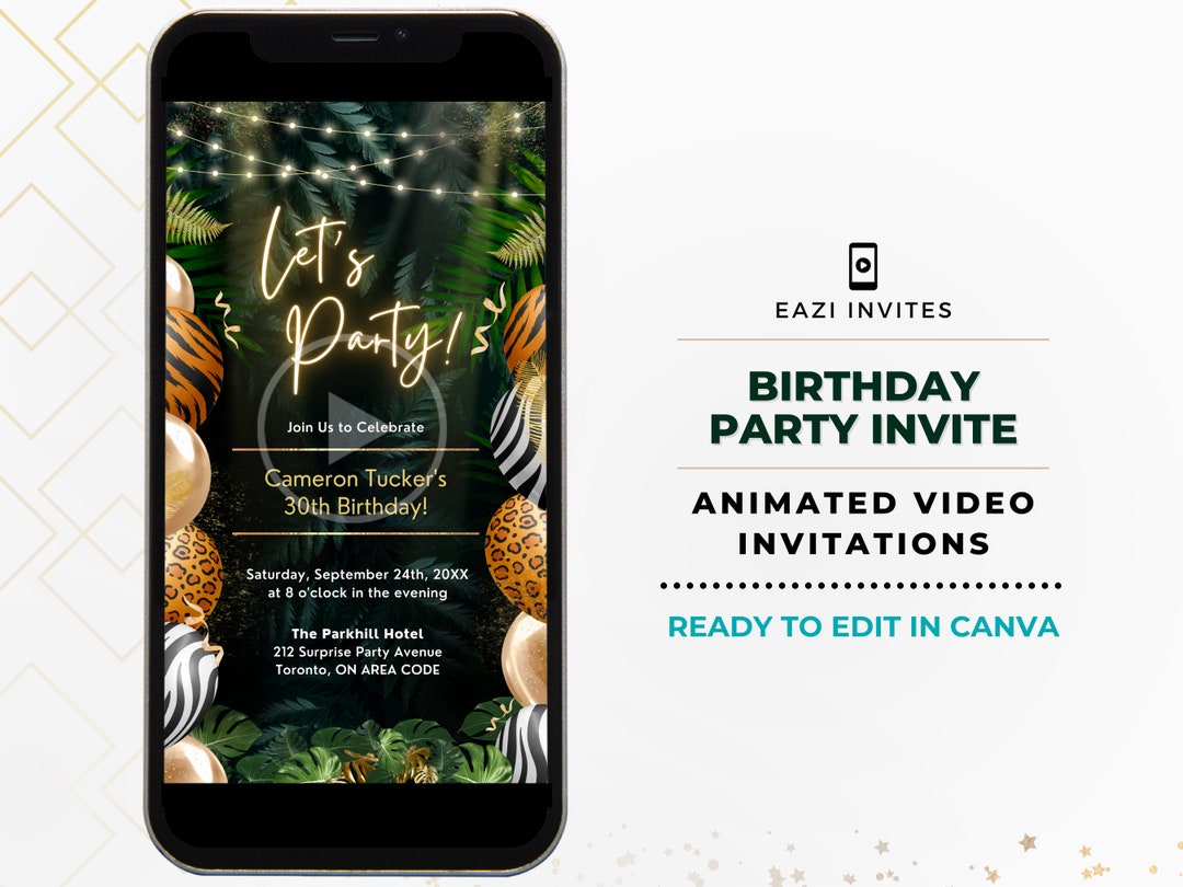 Safari Jungle Invitation Template I Any Occassion Birthday Retirement ...