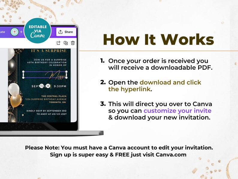 Shhh It's a Surprise Party Invitation Template I Any Occassion ...