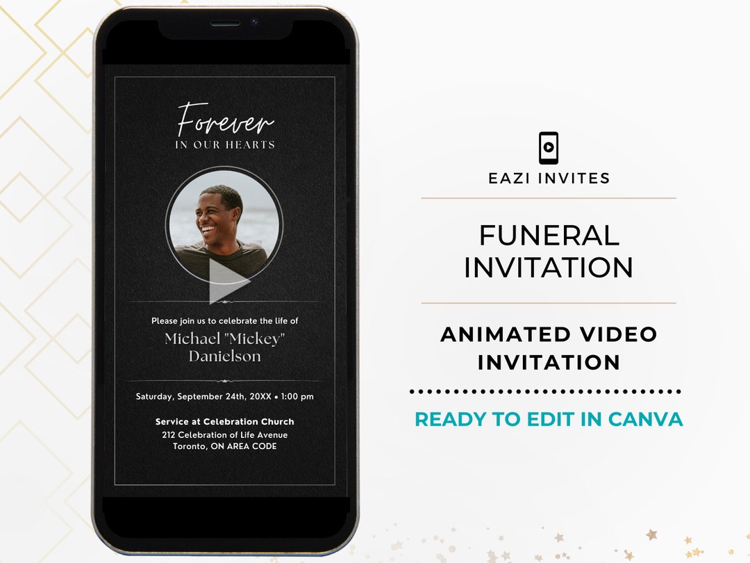 Plantilla de video de invitación para servicio fúnebre de celebración ...