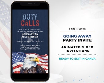 Deployment Send off Going Away Party Video Invitation Template I ...